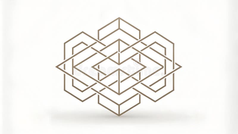 The Art of Geometry: a Minimalist Line Drawing of Interlocking Shapes ...