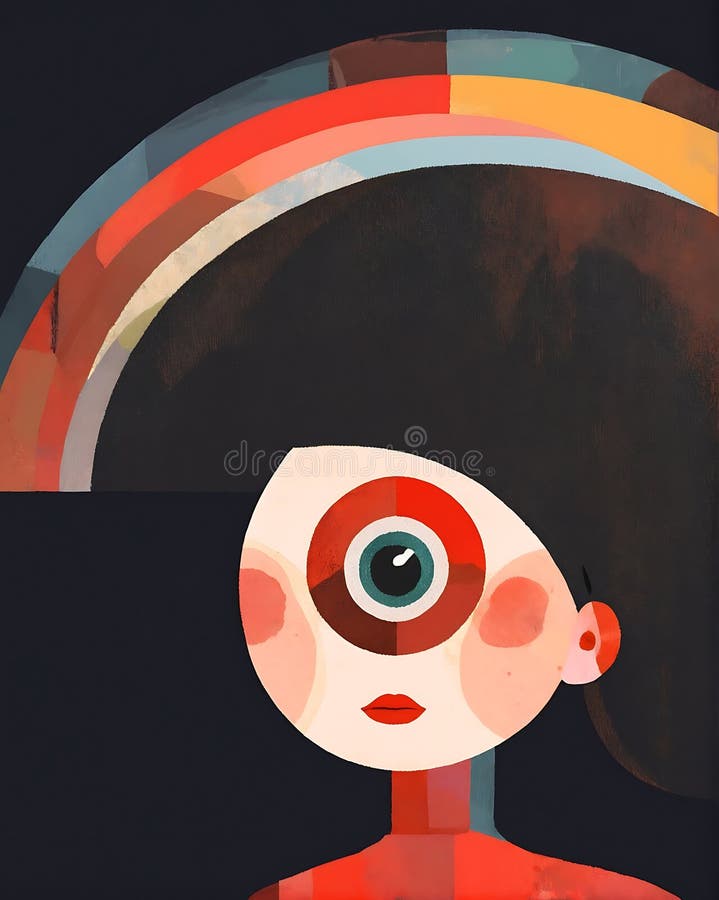 Art of the Girl with One Eye Stock Illustration - Illustration of ...