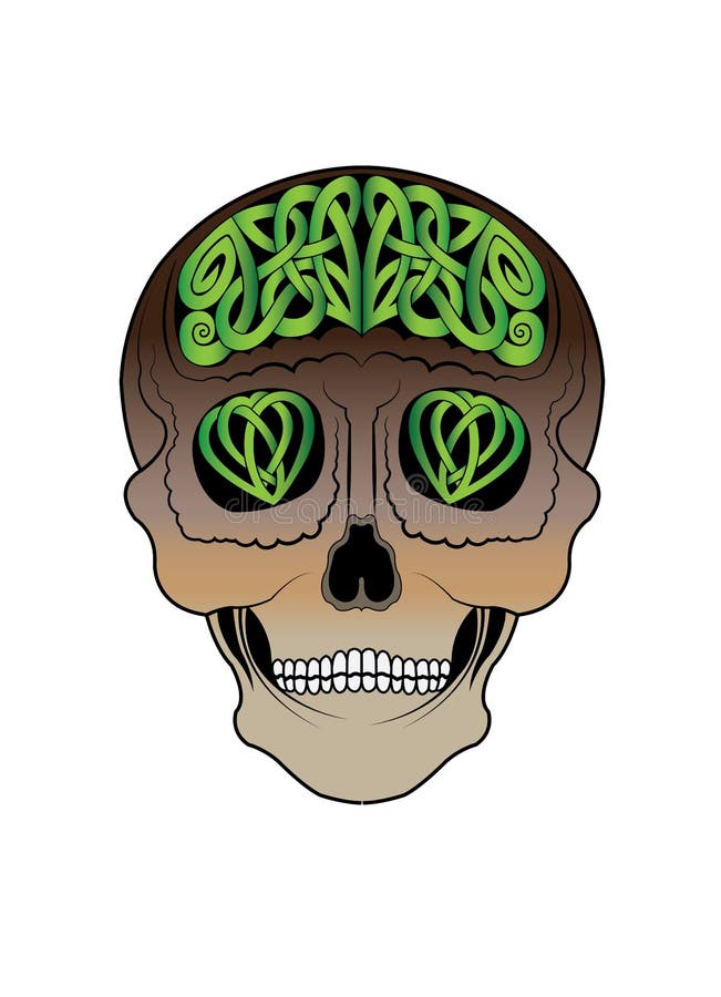 Art Celtic Skull Cross Tattoo. Stock Illustration - Illustration of ...