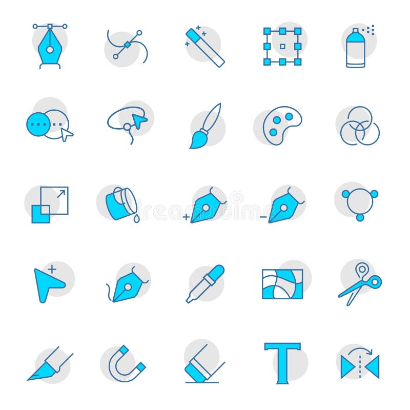 Art and Graphic Vector Designer Cursors Icons Set Stock Vector ...