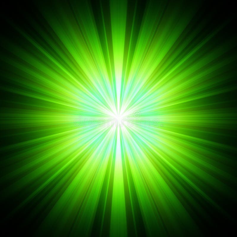 Green Light Rays Background Stock Illustration - Illustration of ...