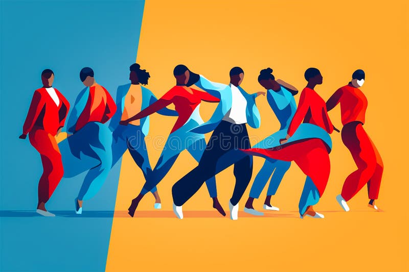 Art of Group of Dancer Peoples, Modern Character, Generative AI Stock ...