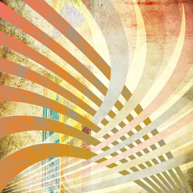 Funky Retro Style Floral Design Background Stock Illustration ...