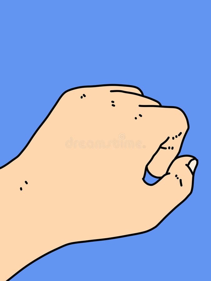 Hand Cartoon on Blue Background Stock Illustration - Illustration of ...