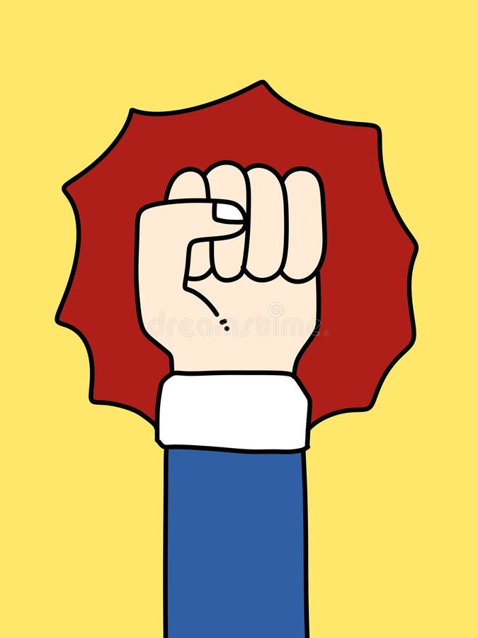 Hand Cartoon on Color Background Stock Illustration - Illustration of ...