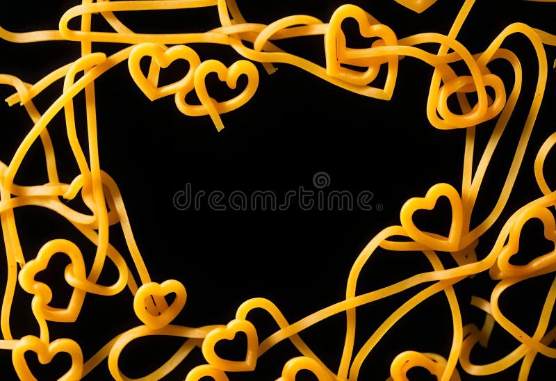 The Art of Heart-Shaped Spaghetti Stock Illustration - Illustration of ...