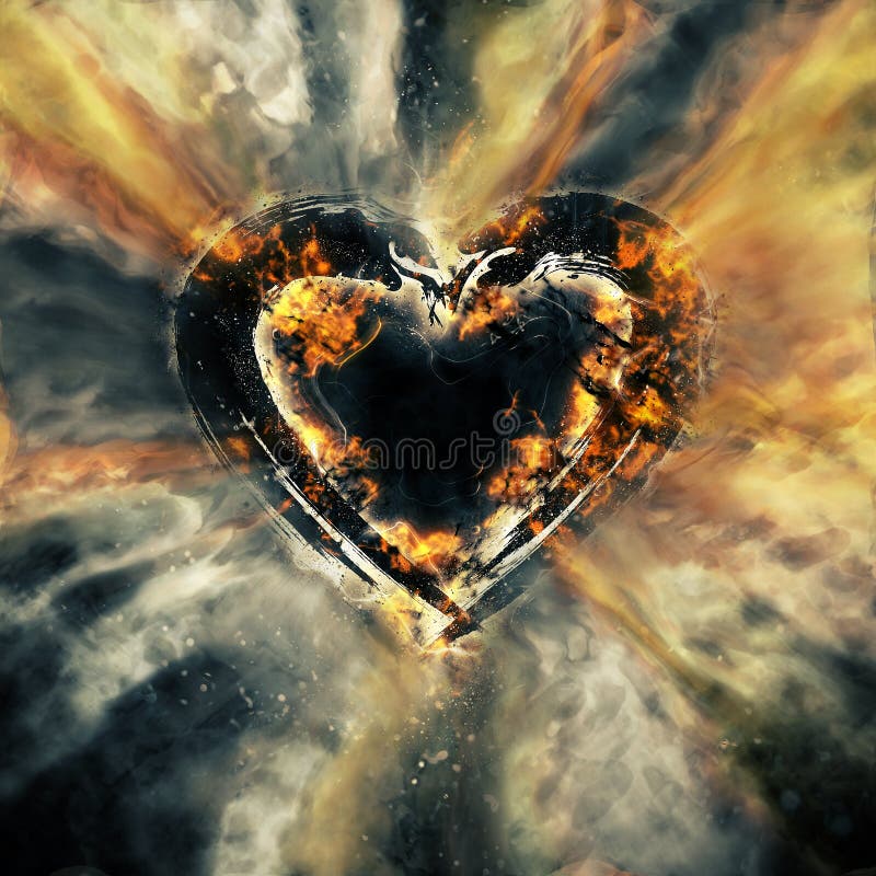 Exploding heart stock illustration. Illustration of luminous - 66117210