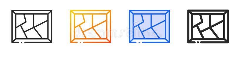 Art Icon.Thin Linear, Gradient, Blue Stroke and Bold Style Design ...