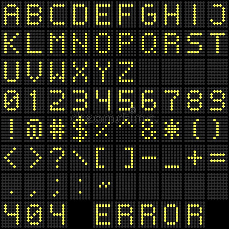 Digital Board Vector Template, Led Board with Letters and Numbers Stock ...