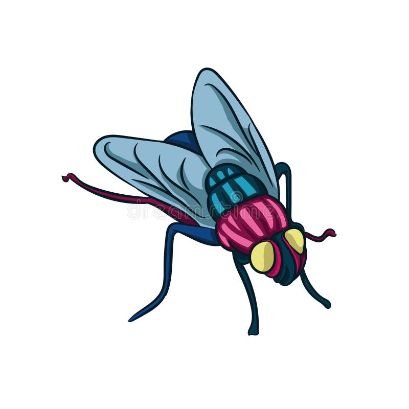 Flies Buzzing Around Poo Vector Illustration Stock Vector ...