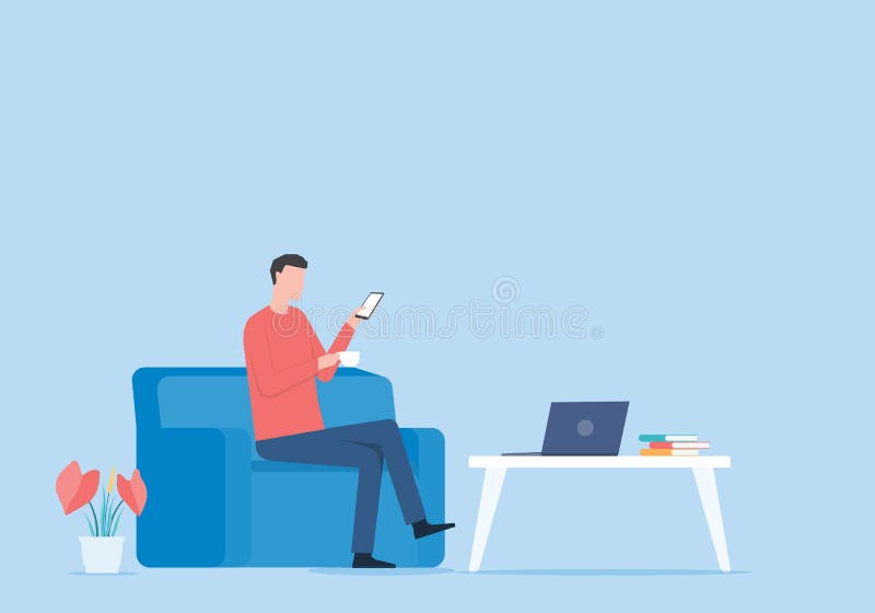 Flat Vector Work from Home Concept and Business Smart Working Online ...