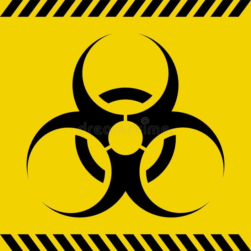 Biohazard Warning Sign, Simple Flat Vector Illustration of Virus or ...