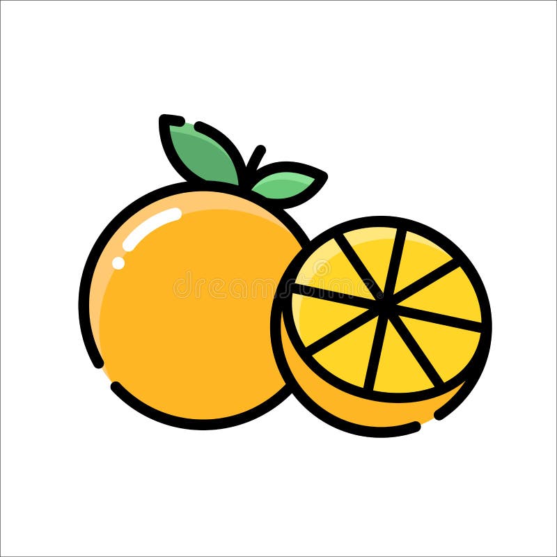 Orange Icon, Logo Vector, Flat Design, Sweet Orange, Modern Concept ...