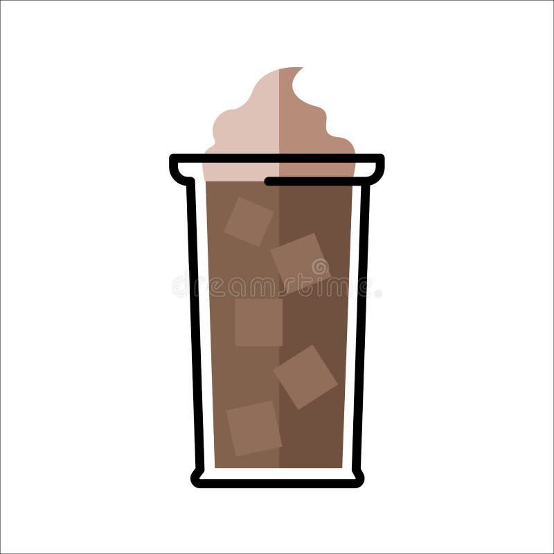 Ice Coffee Flat Vector Design Icon Stock Vector - Illustration of cream ...