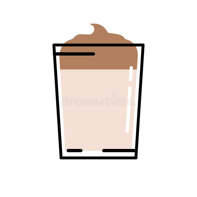 Dalgona Coffee Korean Drink Logo with Whipped Cream and Glass Icon ...