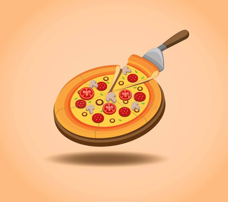 Delicious Pizza in Wooden Table Pan Ready To Eat, Pizza Menu Promotion ...