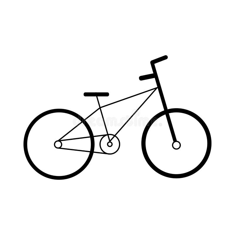 Solid Black Bi-Cycle Icon in White Background Stock Illustration ...