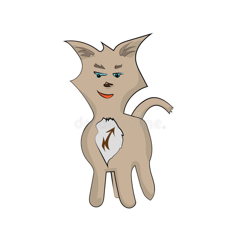 Cartoon Street Cat with a Flash on His Chest. Stock Vector ...