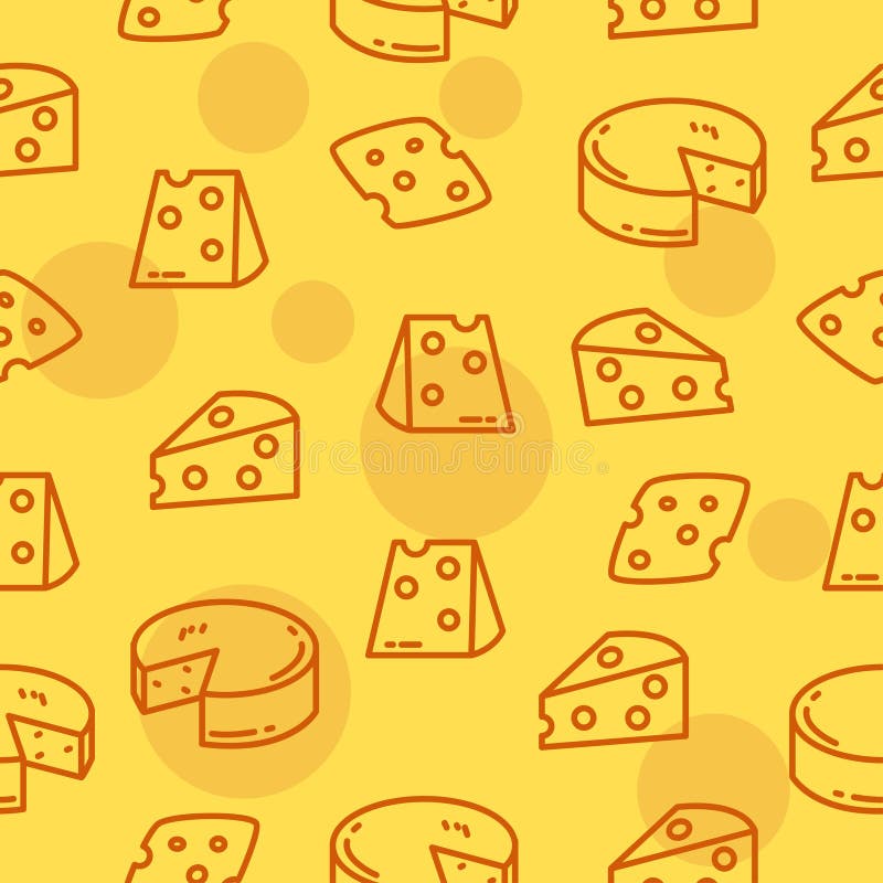 Cheese Doodle Pattern with Yellow Color Stock Vector - Illustration of ...