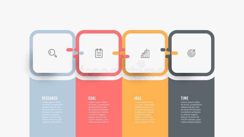Business Infographic Template. Process Chart. Timeline with Icons and 4 ...