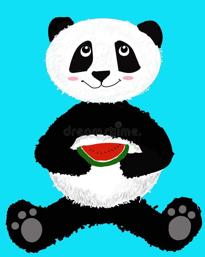 Panda Watermelon Stock Illustrations – 154 Panda Watermelon Stock ...