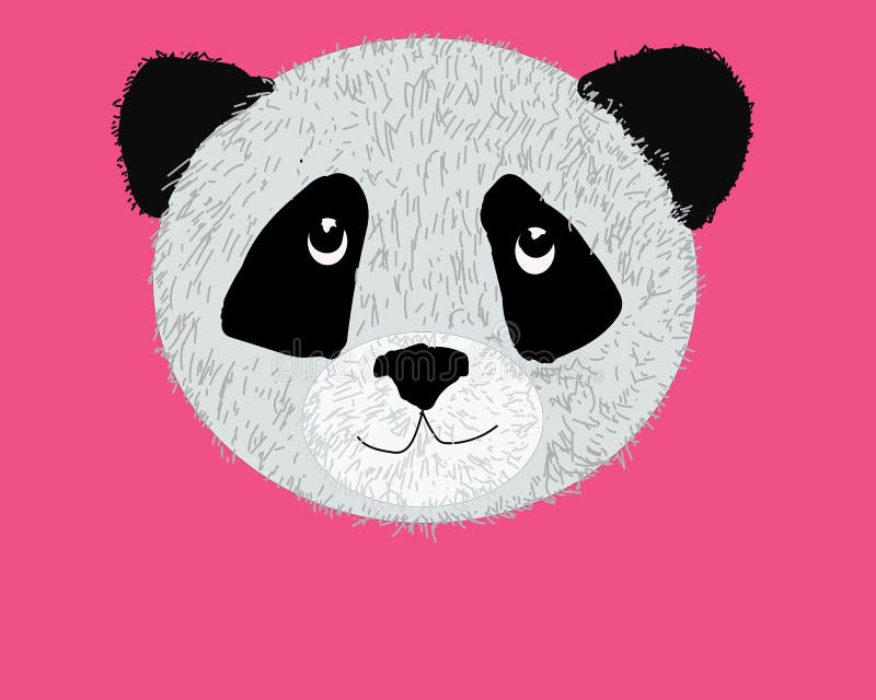 Pananda Smiles on a Pink Background. Stock Vector - Illustration of ...