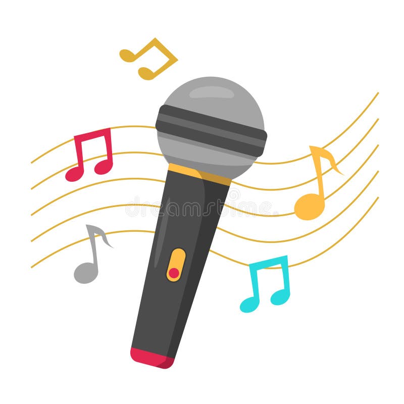 Mic with Music Note Suitable for Singing Concept Illustration Stock ...