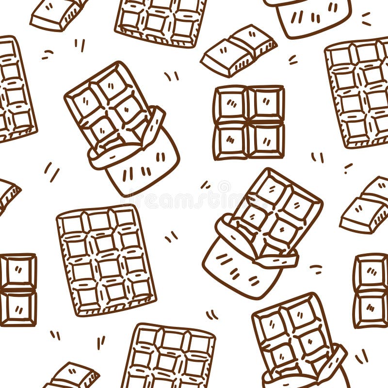 Chocolate Doodle Pattern with Brown Color Stock Vector - Illustration ...