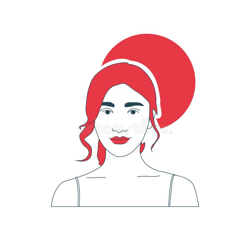 Flat Avatar Illustration Red Colors Stock Vector - Illustration of ...