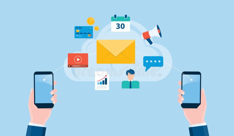 Business Email Marketing Content Connection on People Background Stock ...