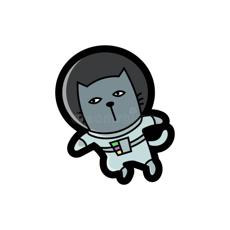 Cute Space Cat, Kitty Drawings Stock Illustration - Illustration of ...