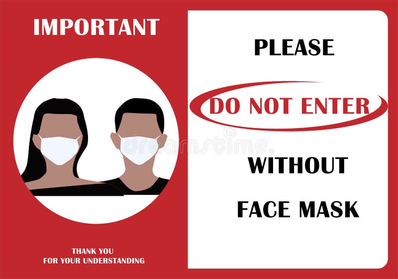 Wear Mask Sign Vector. Mask Sign and Notice. Safety Notice for Wearing ...