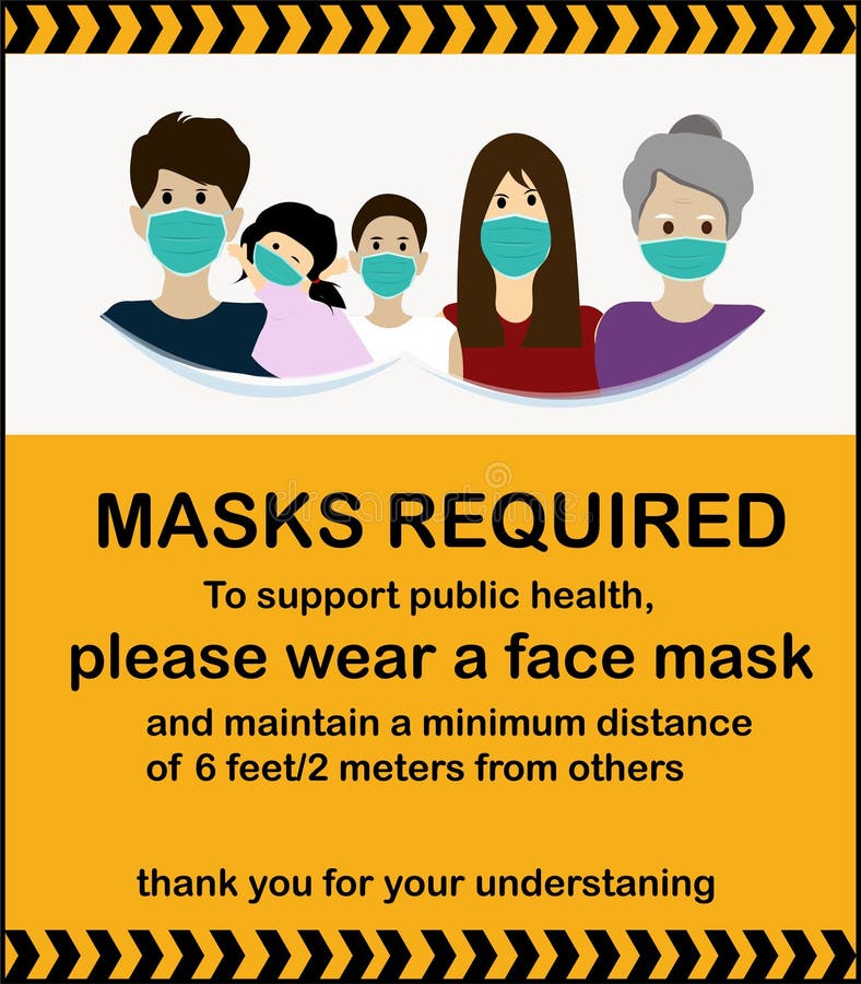 Wear Mask Sign Vector. Mask Sign and Notice. Safety Notice for Wearing ...