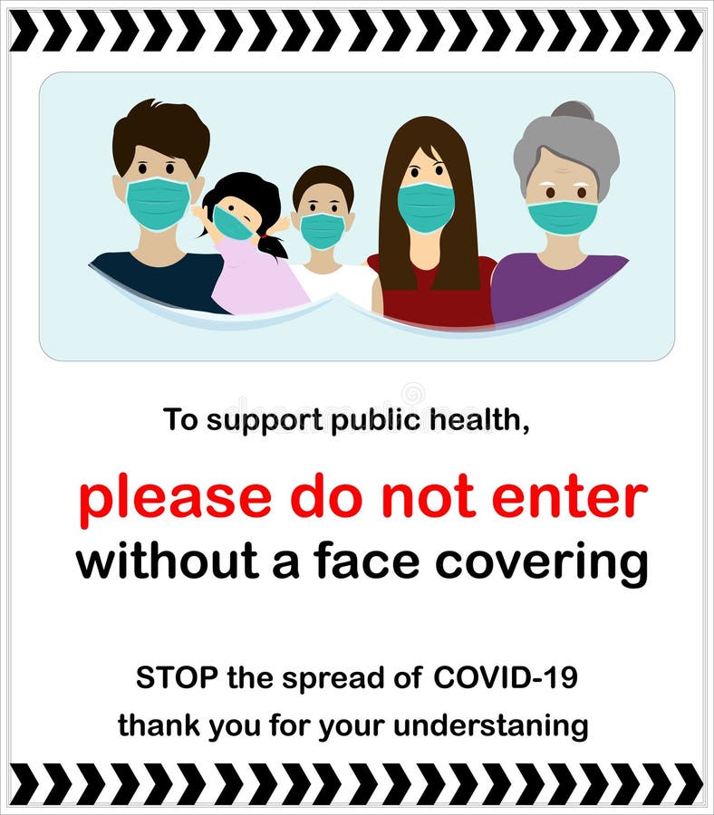 Wear Face Mask Sign and Symbol. Please Do Not Enter without a Face ...