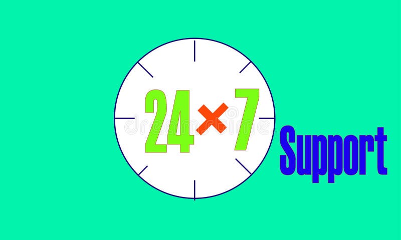 24x7 Support stock illustration. Illustration of icon - 13018320