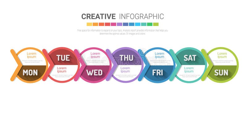 Presentation for 7 day stock vector. Illustration of education - 194183139