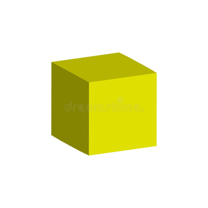 A 3D Square Illustration Yellow Color Stock Illustration - Illustration ...