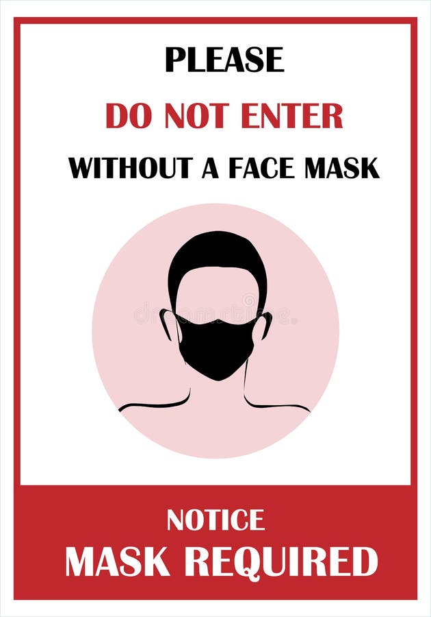 Wear Mask Sign Vector. Mask Sign and Notice. Safety Notice for Wearing ...
