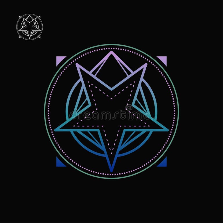 Pentagram art stock vector. Illustration of colorful - 195379809
