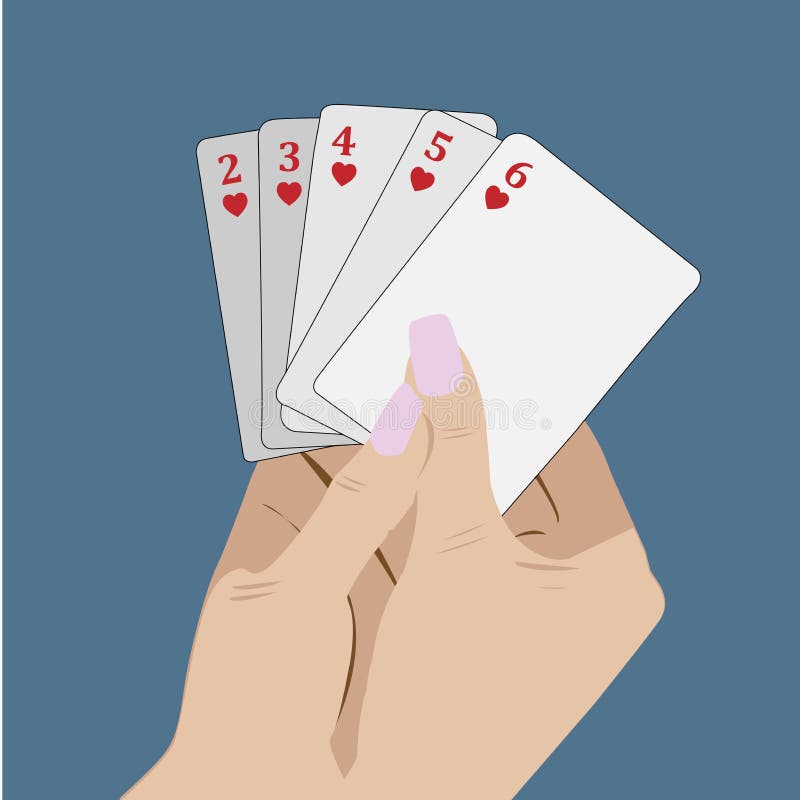 Hand Hold a Card To Play a Game. Stock Illustration - Illustration of ...
