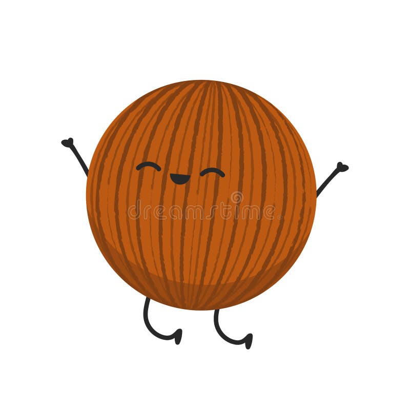 Coconut Character Design. Coconut on White Background. Stock Vector ...