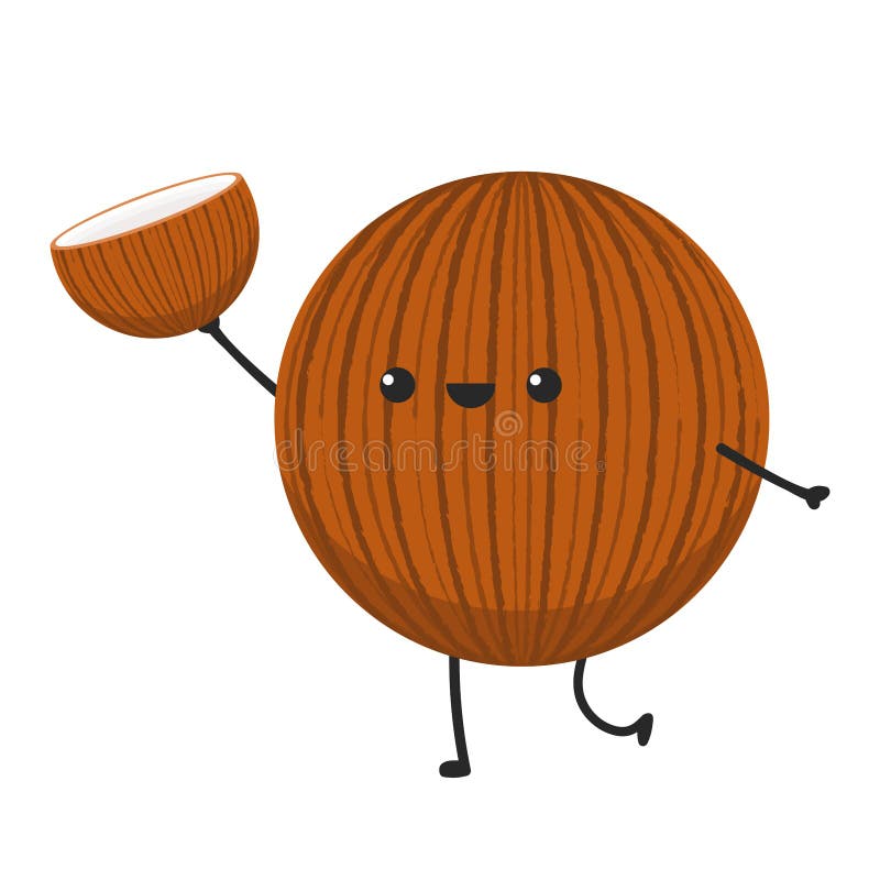 Coconut Character Illustration Sleeping at Night Stock Vector ...