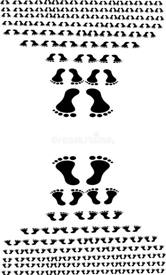 Foot Prints with White Back Ground Vector or Pattern Illustration Art ...
