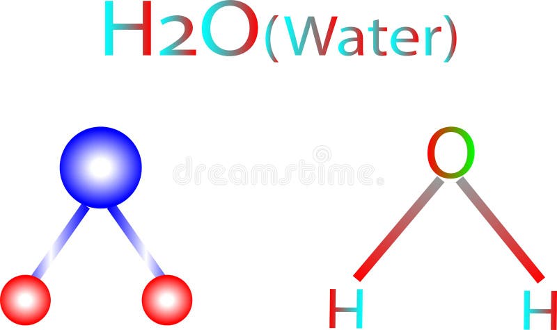 H2O WATER MOLECULE VECTOR or ILLUSTRATION Art Stock Vector ...