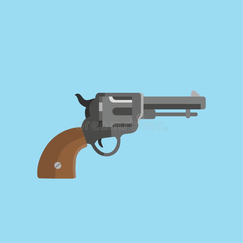 Revolver Flat Vector Illustration. Black Gun Isolated Clipart Stock ...