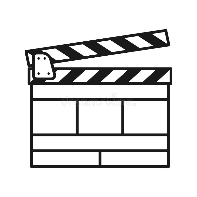 Vector Illustration of Clapperboard Icon Stock Vector - Illustration of ...