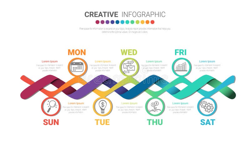 Timeline Business for 7 Day, Week, Timeline Infographics Design. Stock ...