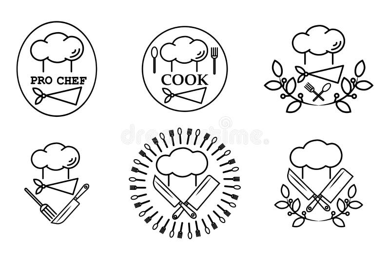 Chef logos Template design stock illustration. Illustration of drawing ...