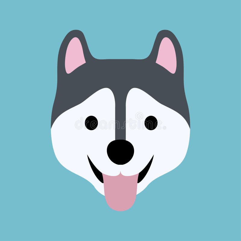 Cute Siberian Husky Puppy with Headphones on Neck Icon Stock Vector ...