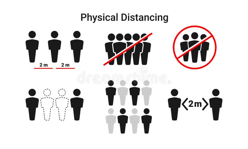 A Collection of Simple Vector Illustrations of Physical Distancing To ...